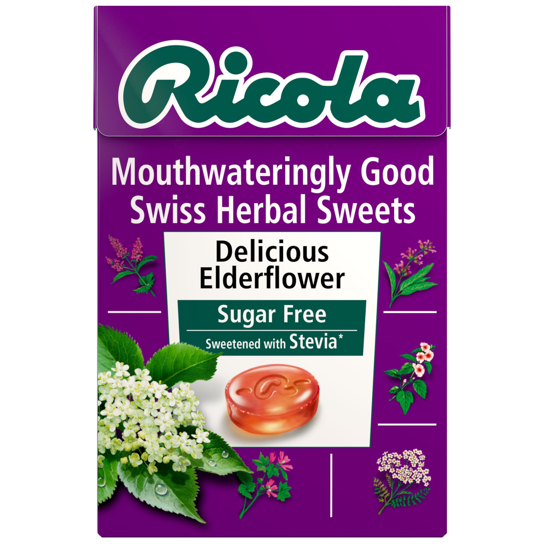 Ricola Delicious Elderflower Throat Lozenges - Sugar Free 45g box ...